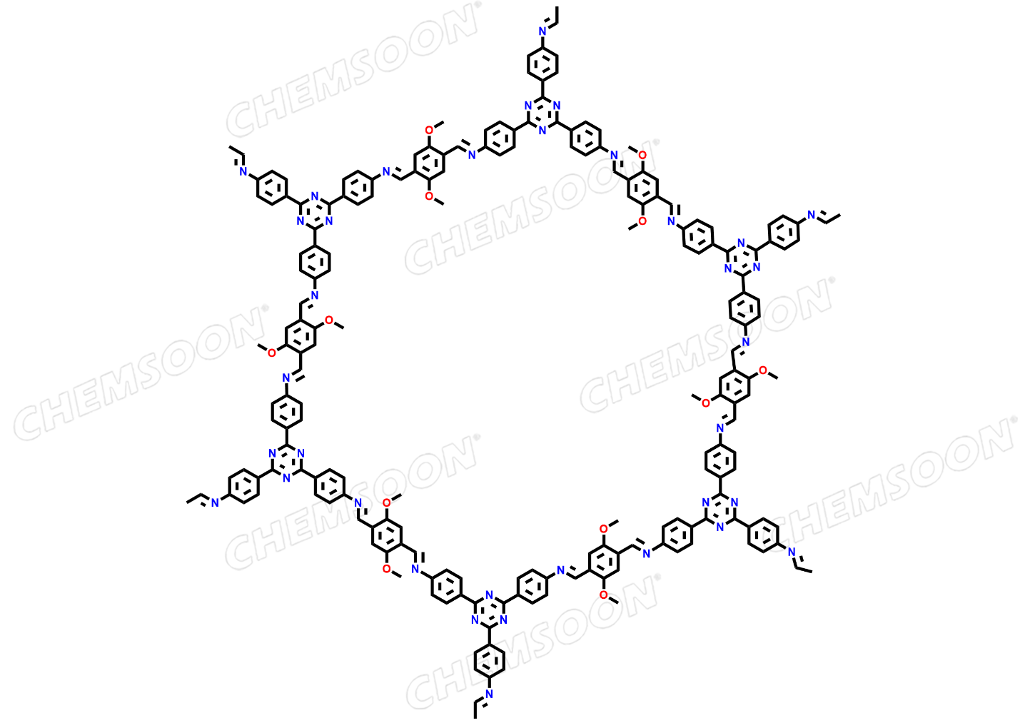 1,4-Benzenedicarboxaldehyde, 2,5-dimethoxy-, polymer with 4,4',4''-(1,3,5-triazine-2,4,6-triyl ...